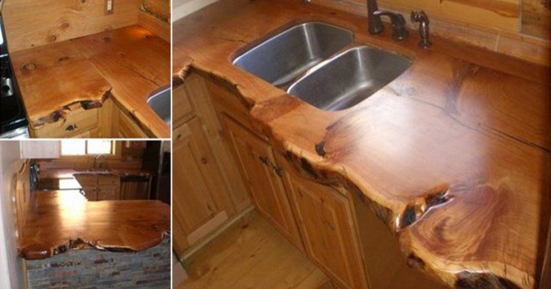 How to Make A DIY Rustic Live Edge Countertop