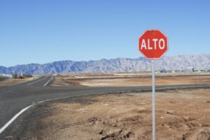 What Does a Blue Stop Sign Mean?