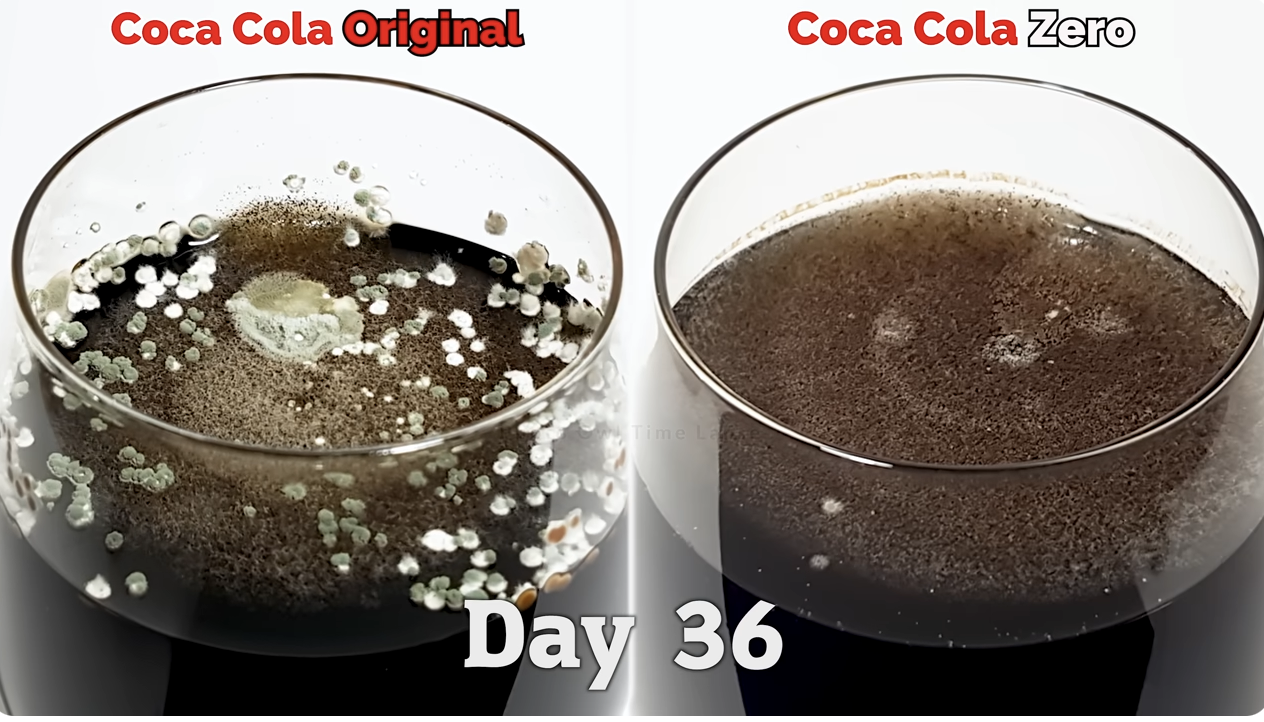 Time Lapse Shows What Happens to a Glass of Coke and Coke Zero After ...